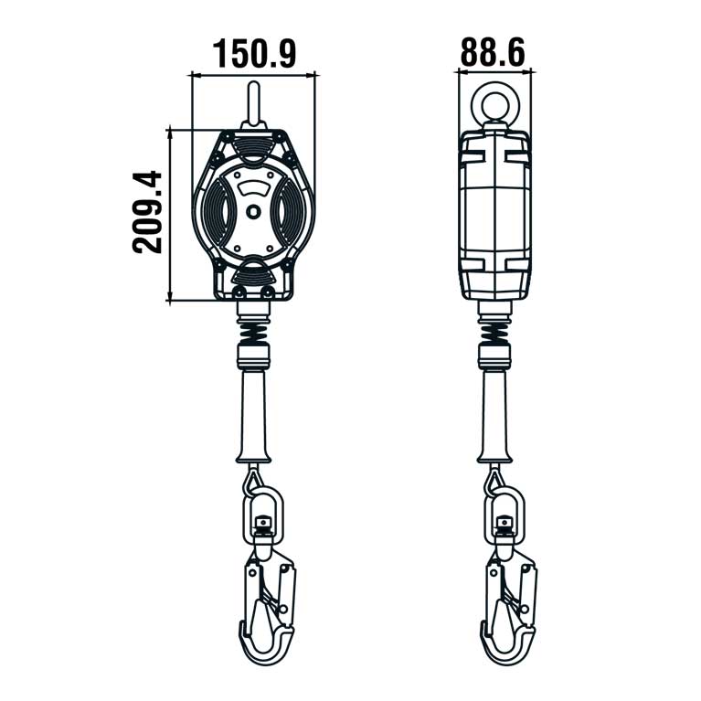 Kratos 7m Wire Rope Retractable Fall Arrester | Lifting365