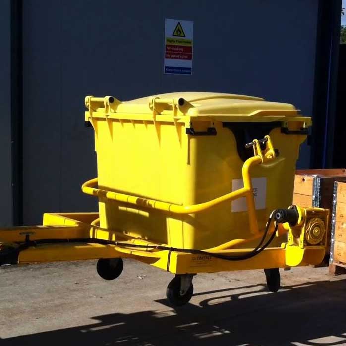 Forklift Large Wheelie Bin Rotator - Hydraulic + Forklift Wheelie Bin ...